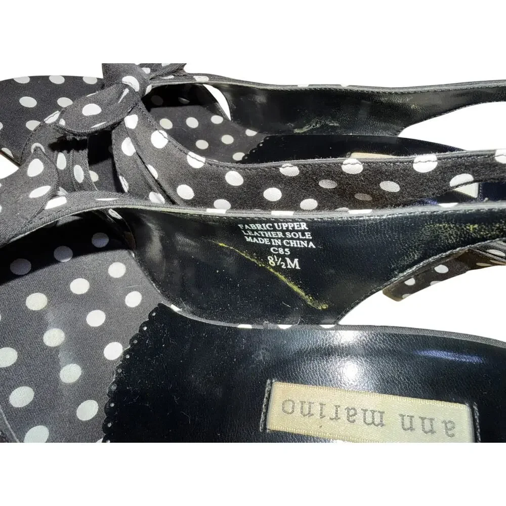 Ann Marino | Shoes | Vintage Style Ann Marino Black White Polka Dot ...